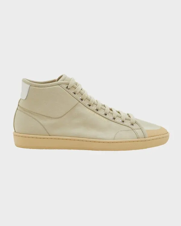 Saint Laurent Sl/39 Canvas Mid-top Sneakers