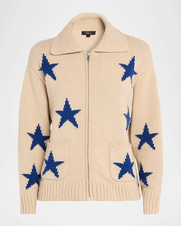 Rails Rhea Star Wool-blend Zip Cardigan