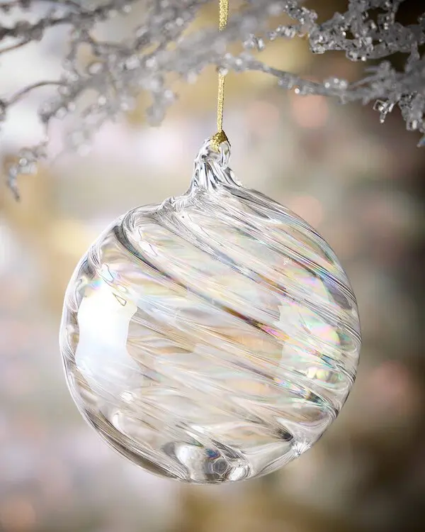 JIM MARVIN Winter Swirl Iridescent Ball Ornament