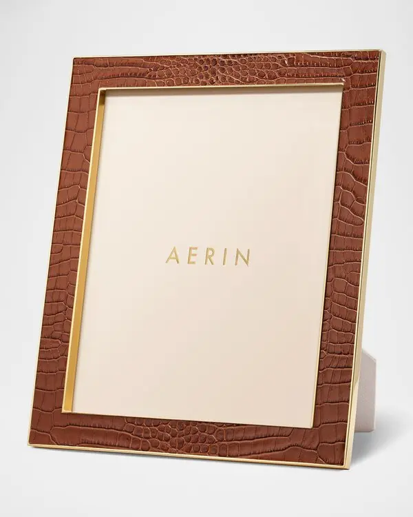 Aerin Classic Croc Leather Photo Frame, 8" X 10