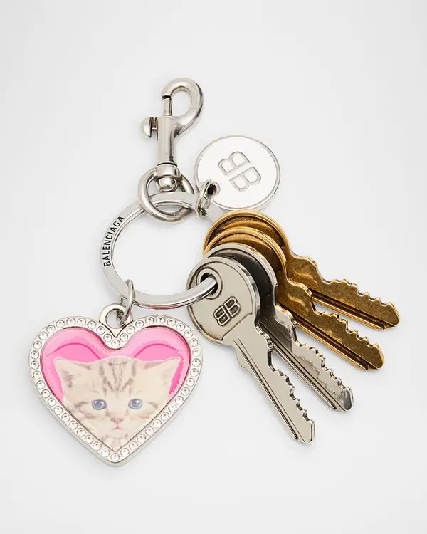Balenciaga Heart Charm Keyring