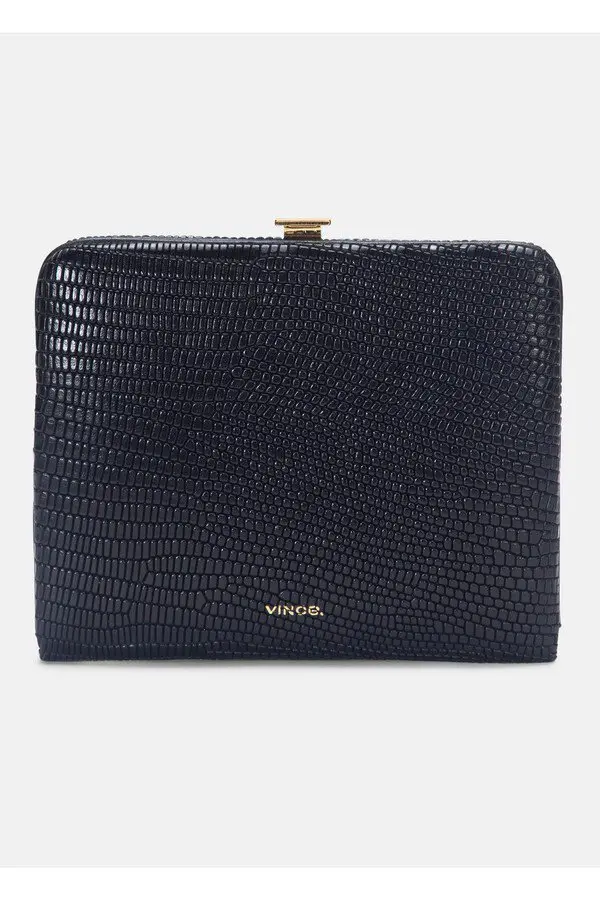 Vince Lizard-embossed Leather Frame Wallet