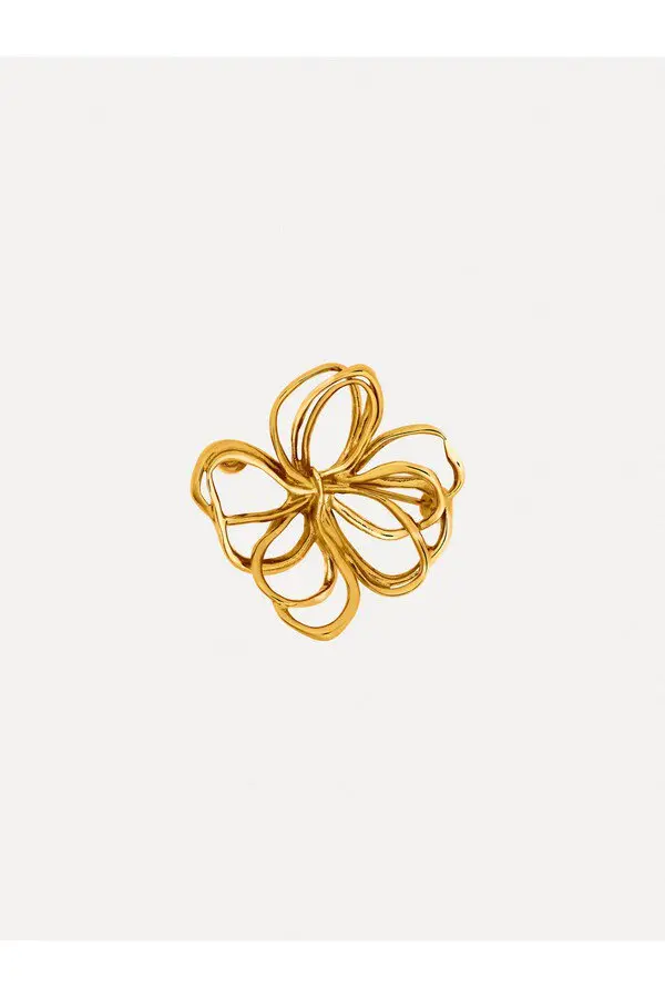 Oscar De La Renta Large Threaded Flower Brooch