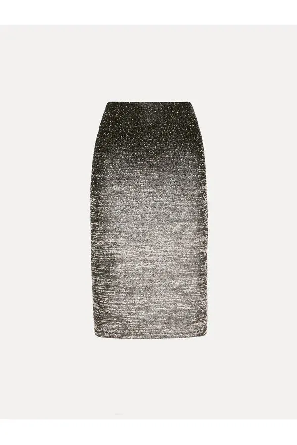 Oscar De La Renta Ombré Lurex Bouclé Jacquard Skirt