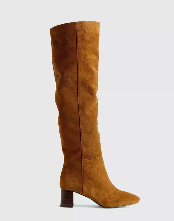 Madewell The Sylvia Over-the-knee Boot In Suede - Dried Acorn