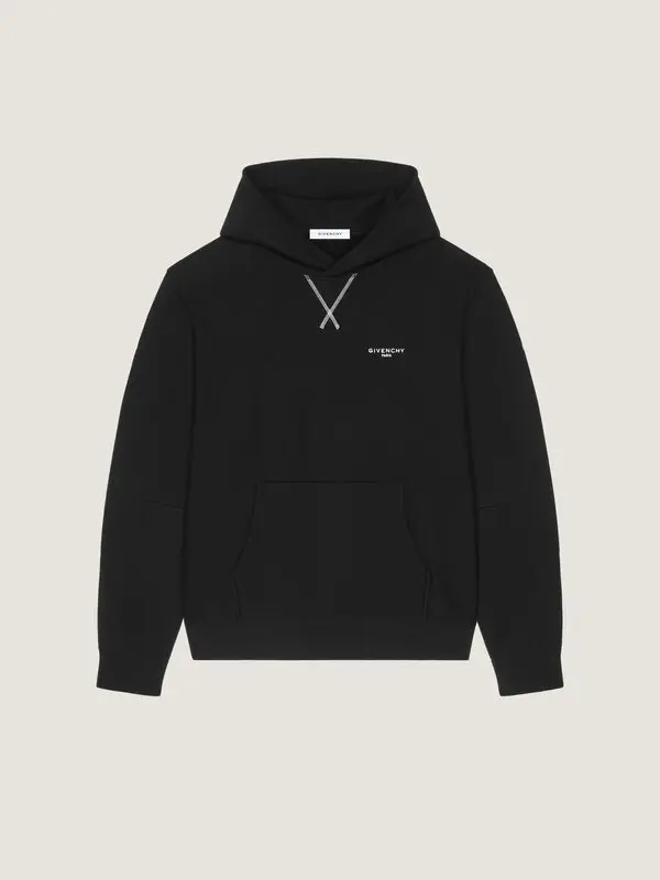 Givenchy Couture Seam Hoodie In Fleece Embroidered Paris