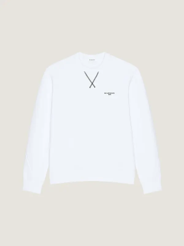 Givenchy Couture Seam Sweatshirt In Fleece With Paris - White