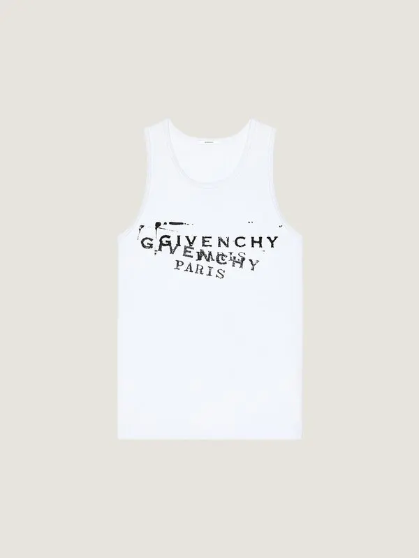 Givenchy Tank Top In Cotton With Stamp Print