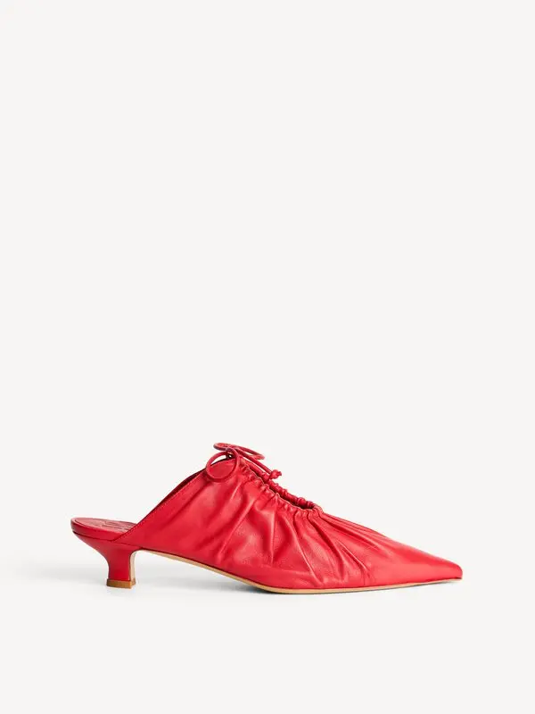 BY MALENE BIRGER Masey Leather Mules - Pompeian Red