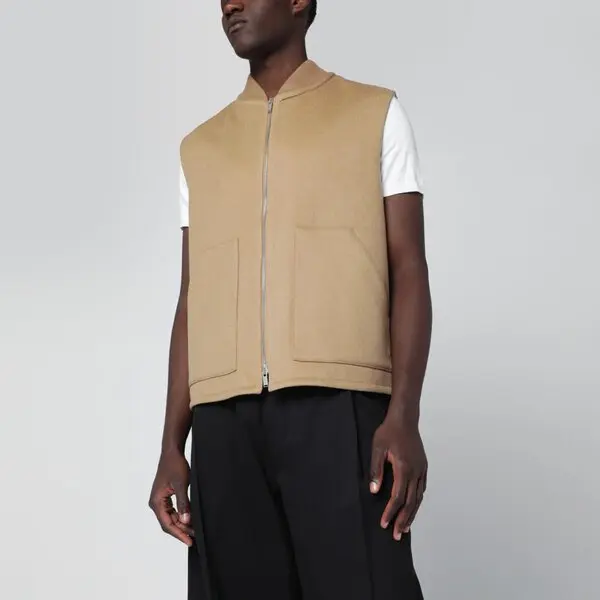 LARDINI Wool Zip Gilet