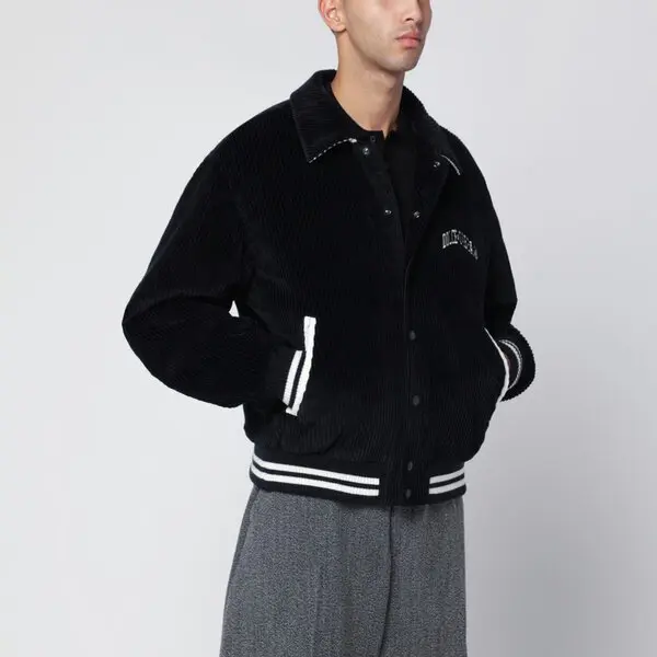Dolce & Gabbana Navy Corduroy Varsity Bomber