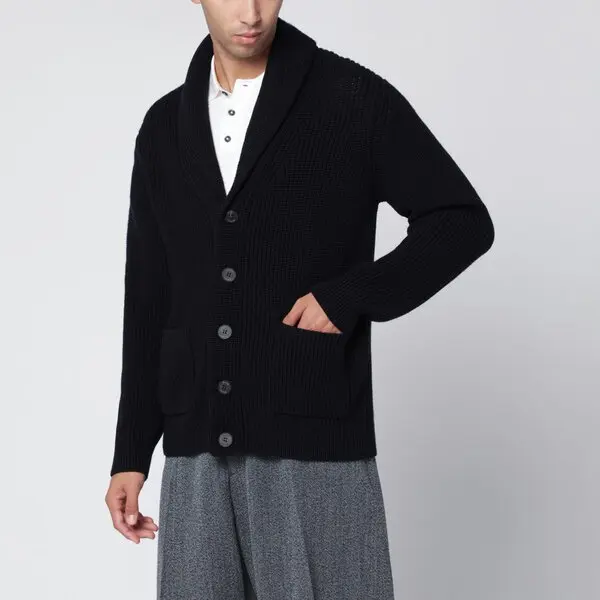 DRUMOHR Navy Merino Wool Cardigan