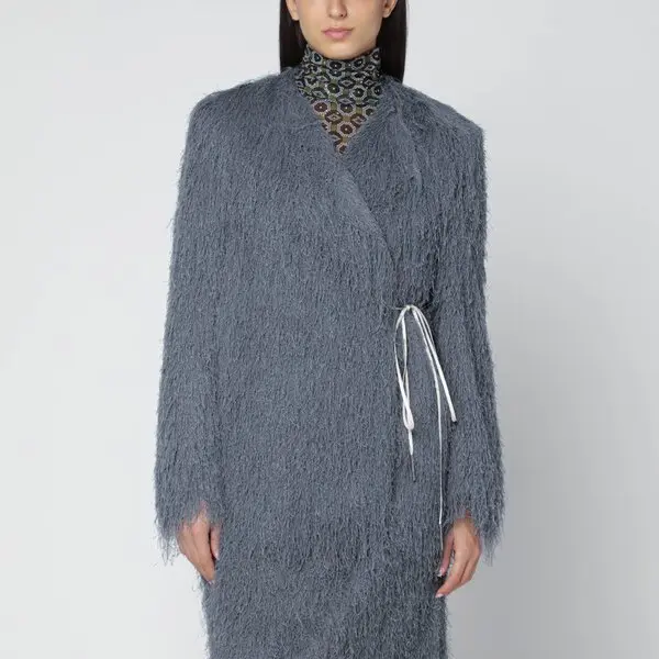 Dries Van Noten Dark Jacket With Fringes