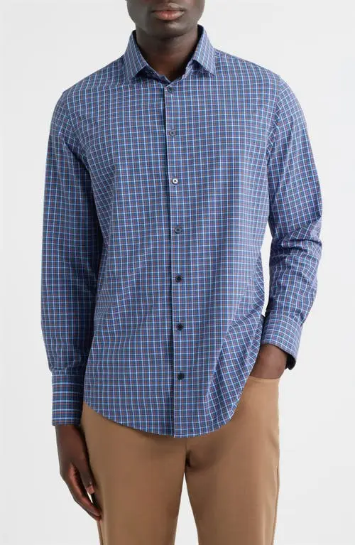 Mizzen+main Leeward No Tuck Trim Fit Plaid Performance Button-up Shirt
