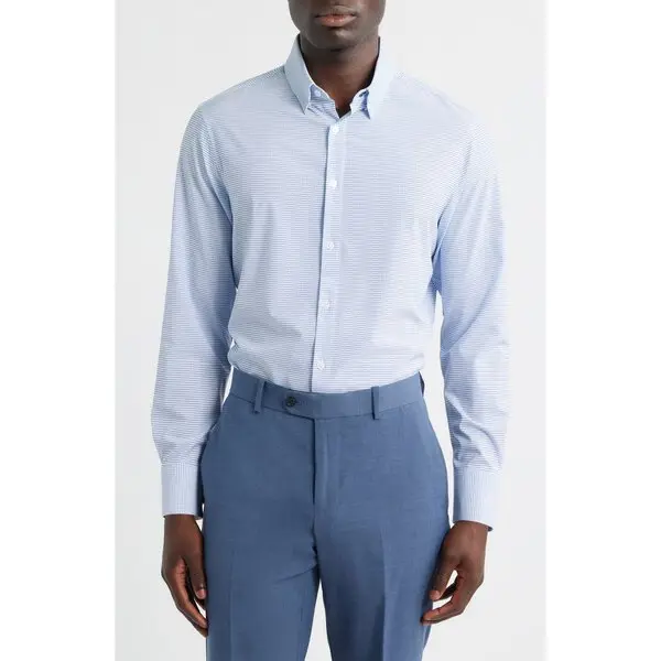Mizzen+main Leeward Trim Fit Plaid Performance Button-up Shirt