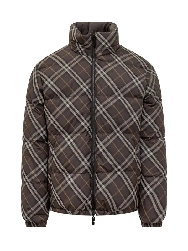 Burberry Snowdon Reversible Down Jacket Check Brown
