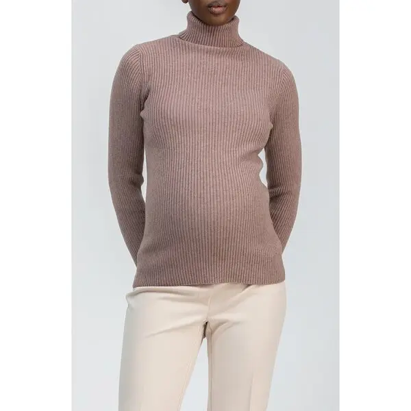 PIETRO BRUNELLI Aurora Rib Turtleneck Maternity Sweater