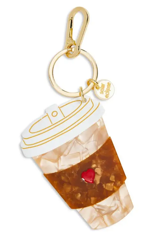 SOLAR ECLIPSE Hand Painted Coffee Cup Key Chain Bag Charm