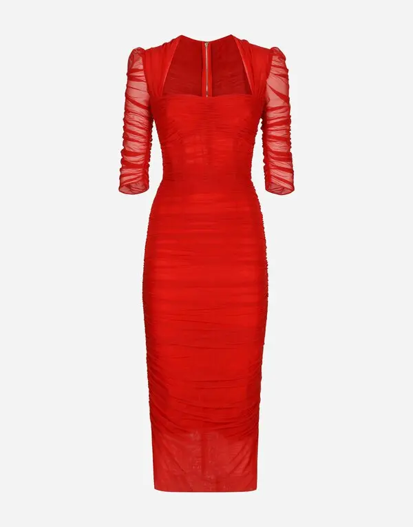 Dolce & Gabbana Tulle Calf-length Dress With Draping