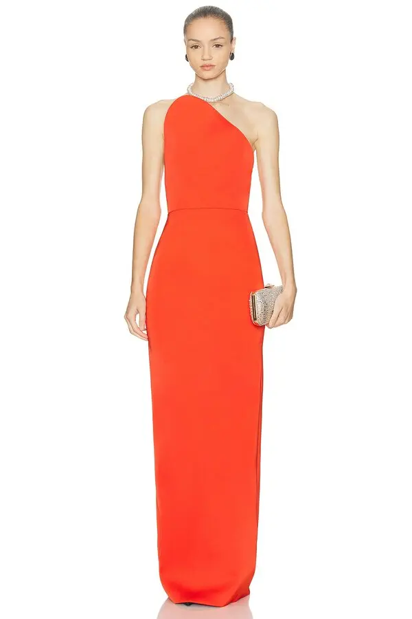 David Koma Asymmetric Cut Strapless Gown