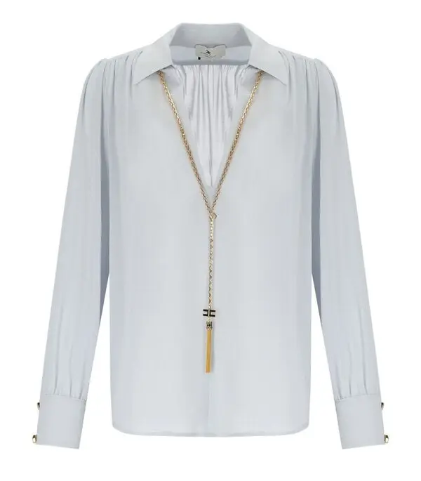 Elisabetta Franchi Stralight Blouse With Necklace