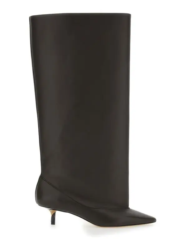 Jacquemus Les Bottes Tourni' Boots With Pointed Toe And Low Stiletto Heel In Leather