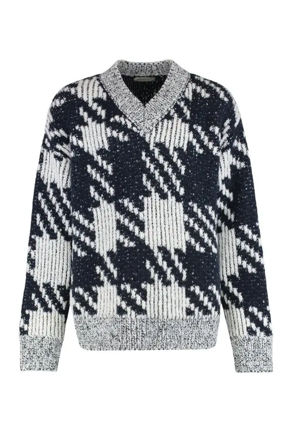 Dries Van Noten Sweater In Wool Blend With V-neck