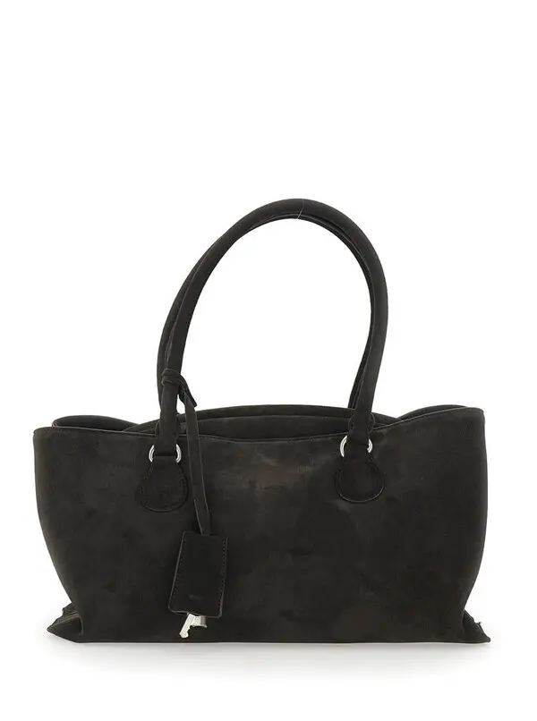OSOI Shell Brot' Shopper With Two Handles And Key Pendant In Suede