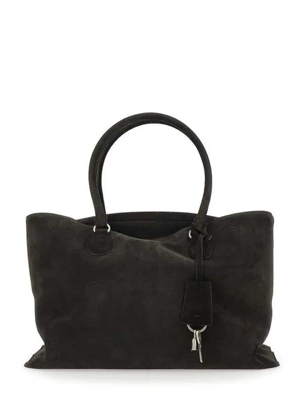 OSOI Shell Brot Large' Shopper With Two Handles And Key Pendant In Suede