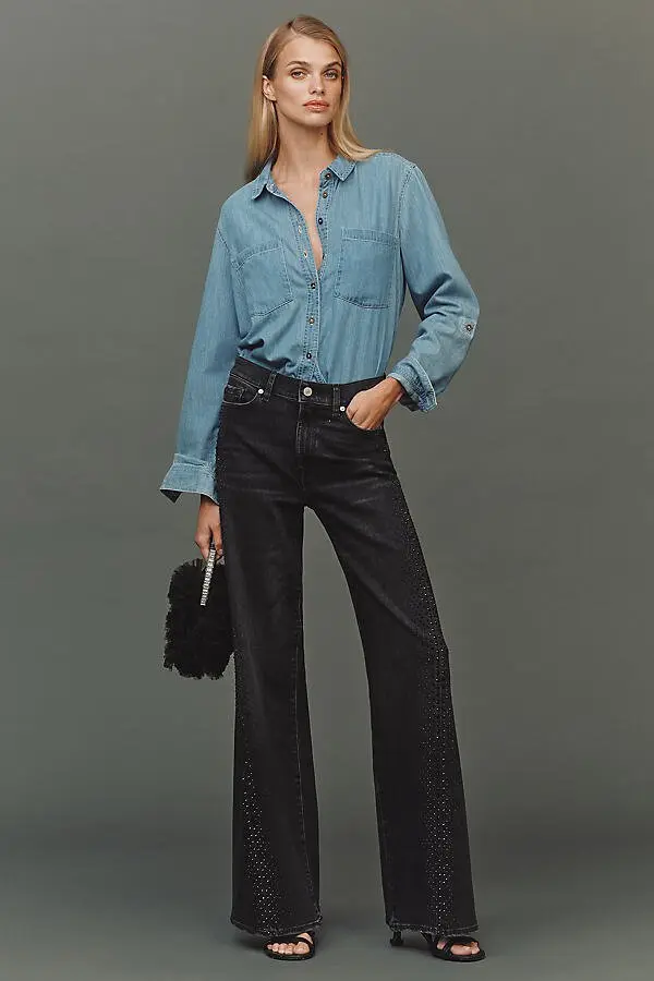 7 For All Mankind Twisted Lotta High-rise Wide-leg Jeans