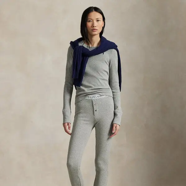 Ralph Lauren Waffle-knit Crew & Jogger Pj Set