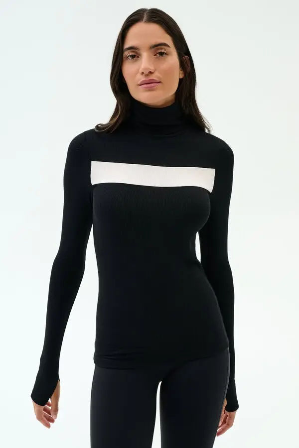 Splits59 Lennon Rib Turtleneck - Black/white