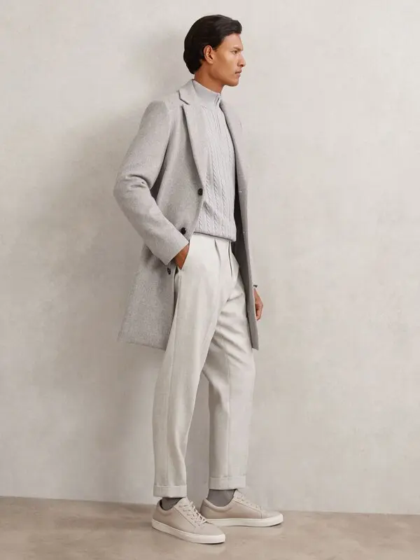 REISS Flush Suit Trousers - Soft Grey