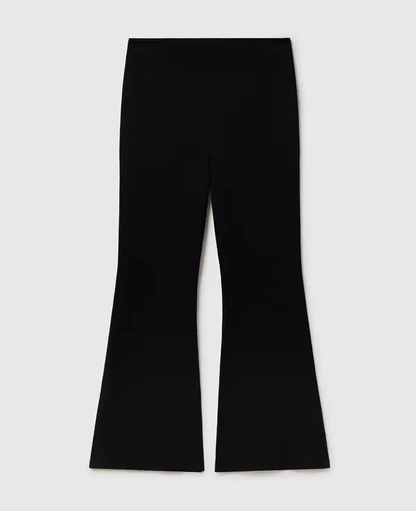 Stella McCartney Compact Knit Flared Pants - Black