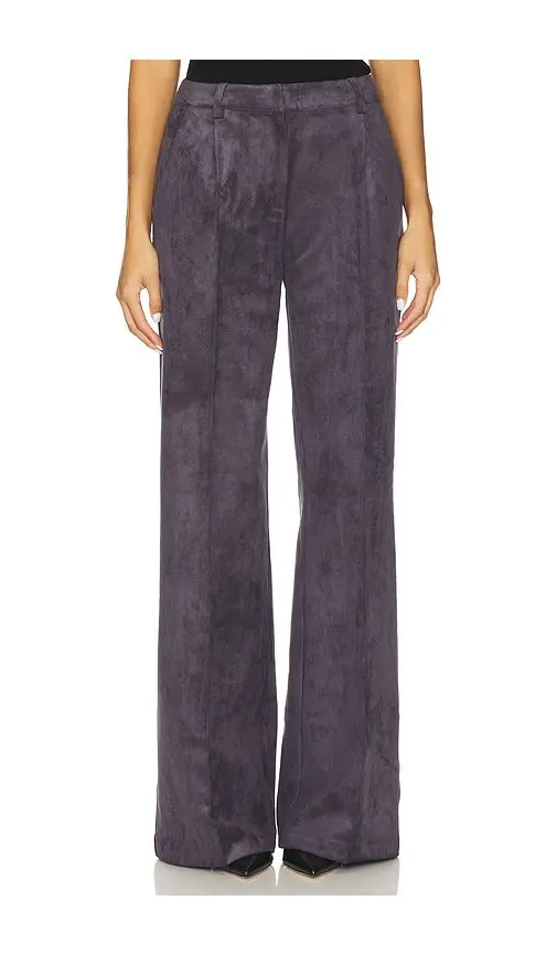 Amanda Uprichard X Suede Slater Pant In Grey