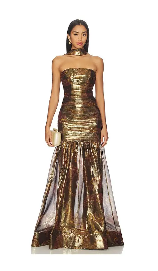 Retrofete Syden Dress In Metallic Gold