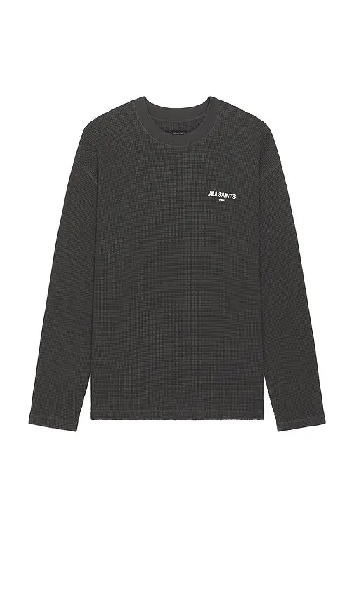 All Saints Crypt Long Sleeve Tee In Grey