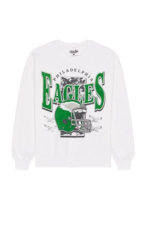 Junk Food Eagles Conversion Crew Fleece Sweatshirt In Green