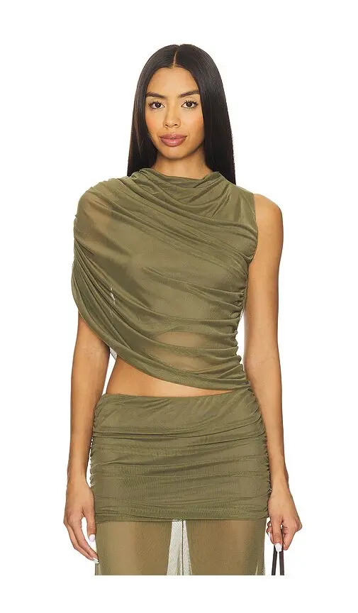Amanda Uprichard Leo Top In Olive