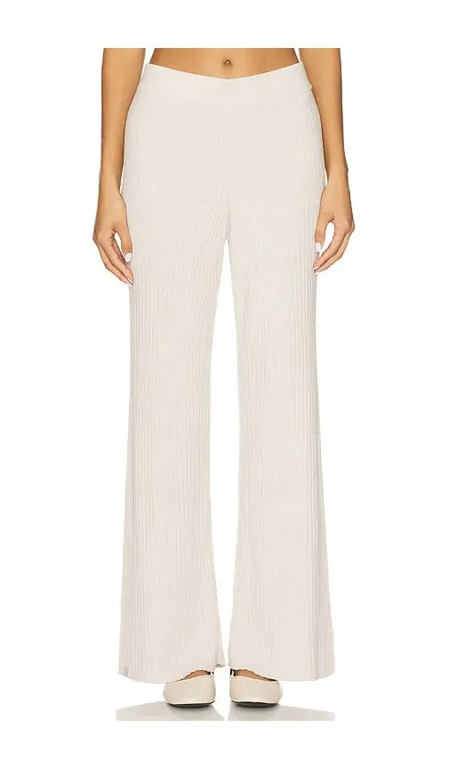 Barefoot Dreams Cozychic Ultra Lite Lurex Rib Wide Leg Pant In Tan