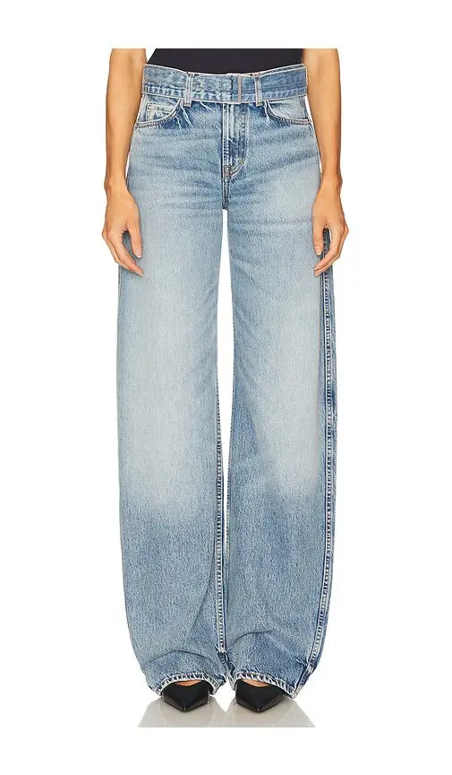 GRLFRND Austen Low Rise Belted In Blue