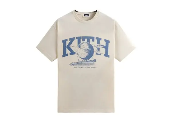 Kith Kin Queens Unisphere Vintage Tee Shirt - Sandrift