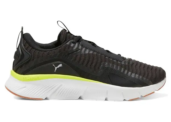 PUMA Flex Focus Lite Better Knit Blackin Black/lime Pow