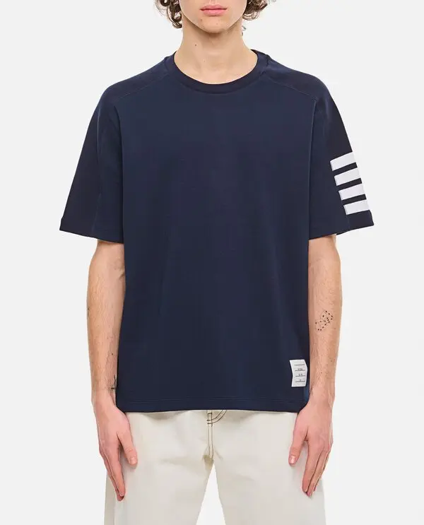 Thom Browne Cotton T-shirt With 4 Stripes