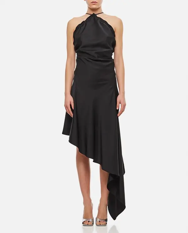Attico Asymmetric Satin Dress