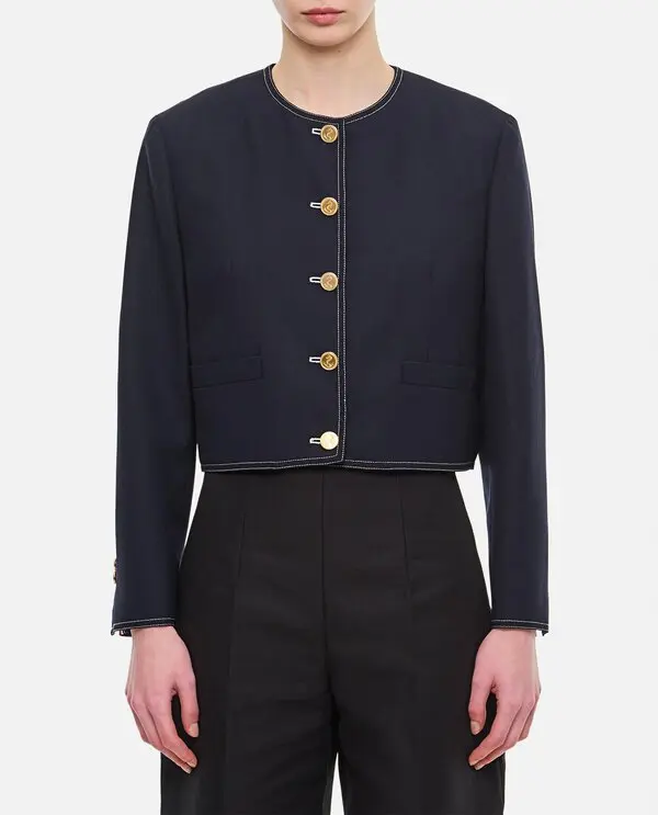 Thom Browne Boxy Plissé Cardigan Jacket