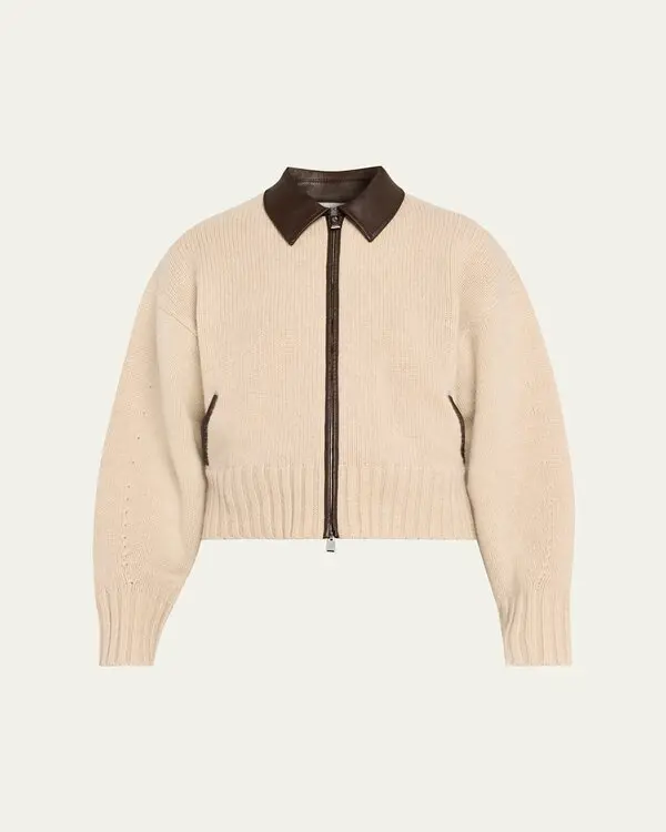 Simkhai Zofia Wool Zip Cardigan - Oatmeal