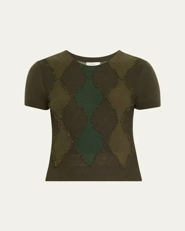 Vince Cashmere And Wool Argyle Sweater