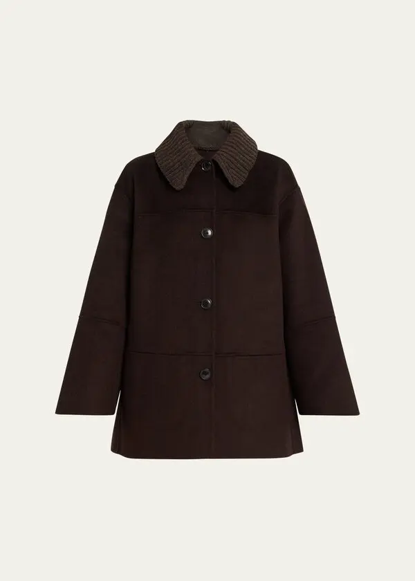 Proenza Schouler Lisa Double-face Wool Coat With Removable Collar