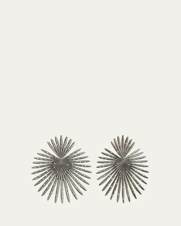 GIORGIO B Small Palma Titanium Diamond Earrings